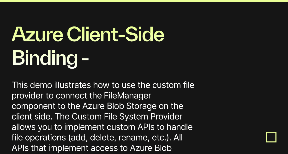 Azure Client-Side Binding - DevExtreme File Manager - Codesandbox
