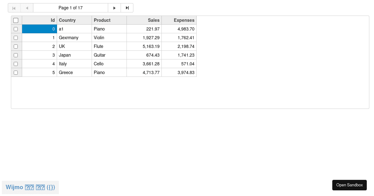 pagination + selector (forked) - Codesandbox