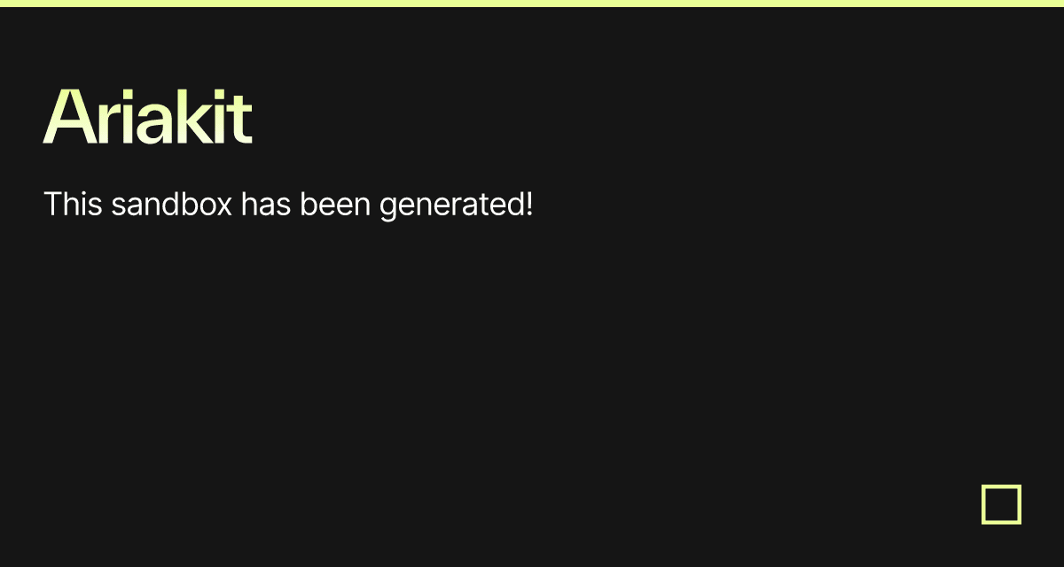 Ariakit - Codesandbox