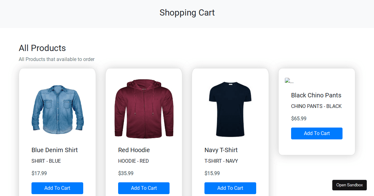 shopping-cart - Codesandbox