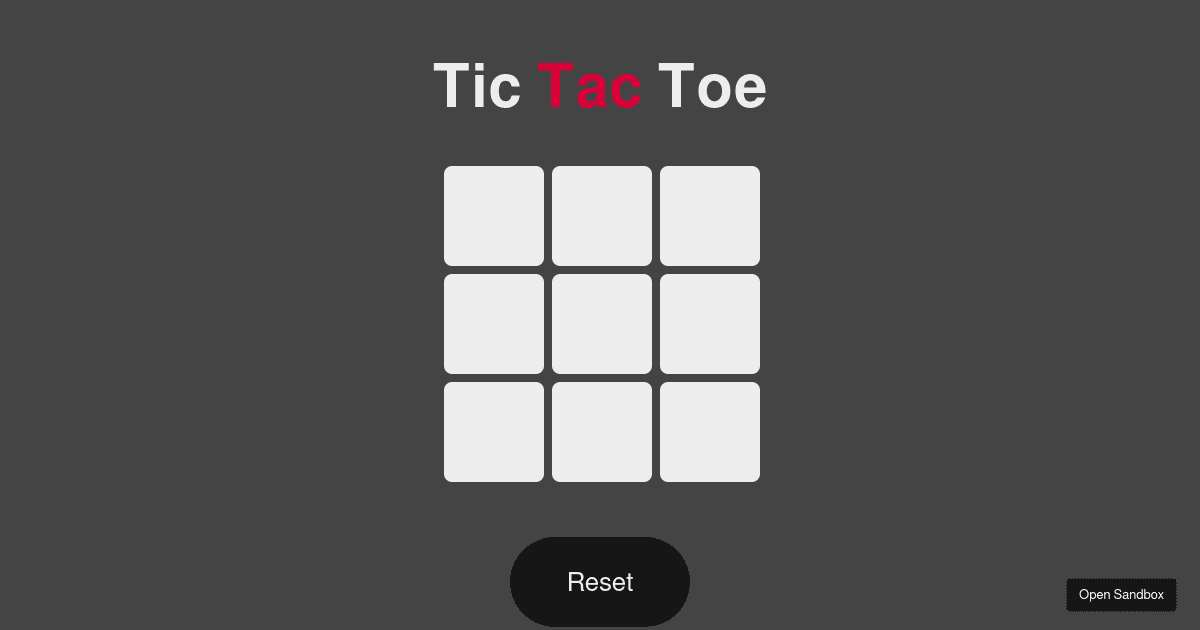 Tic-Tac-Toe - Codesandbox