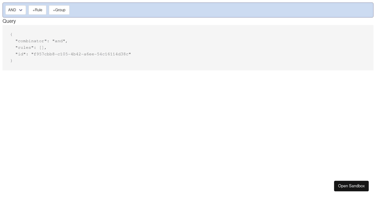 react-querybuilder-bulma-example - Codesandbox react-querybuilder-bulma-example - Codesandbox