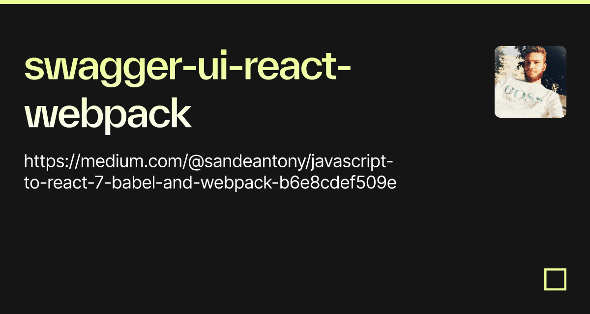 Swagger Ui React Webpack Codesandbox