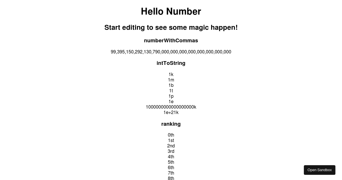 format-number - Codesandbox