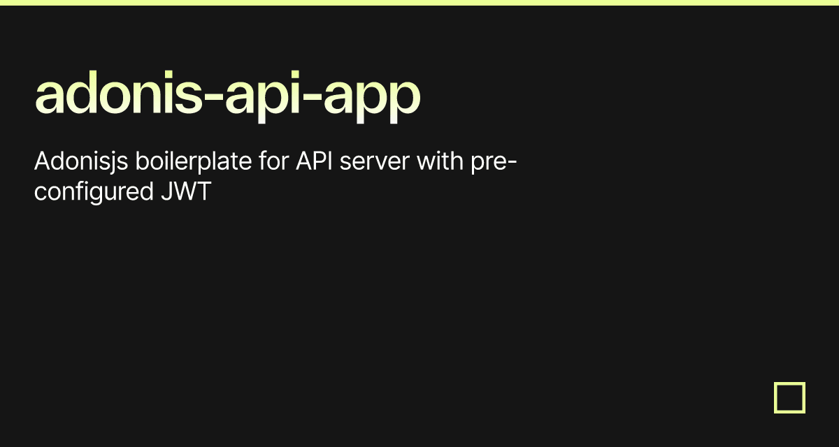 Adonis Api App Codesandbox