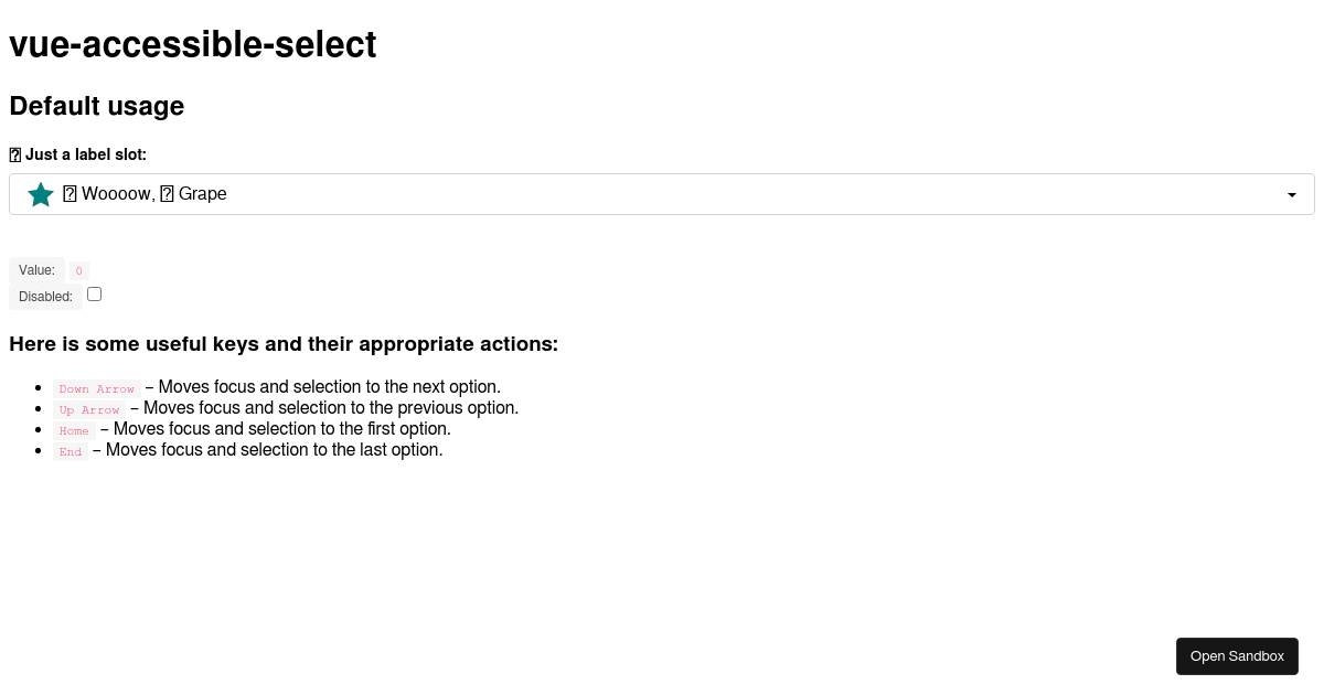 vue-accessible-select - Codesandbox