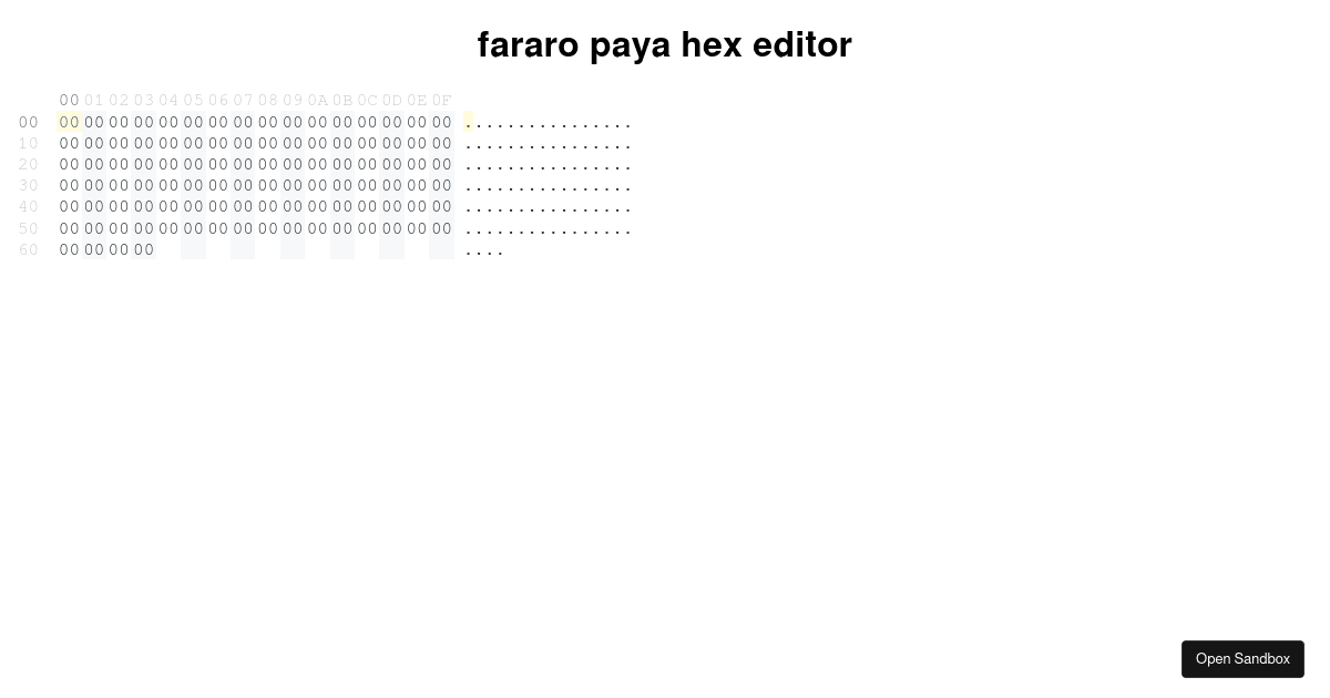 my-hex-editor (forked) - Codesandbox