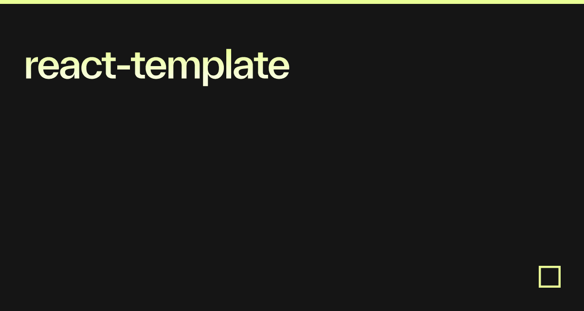 react-template - Codesandbox