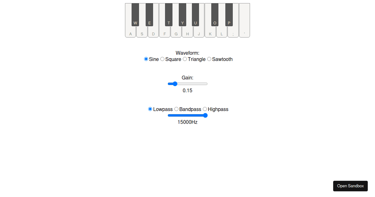 synthesizer - Codesandbox