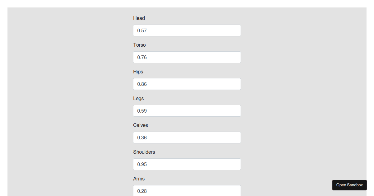 vipenti/3D-Human-Body-Generator - Codesandbox