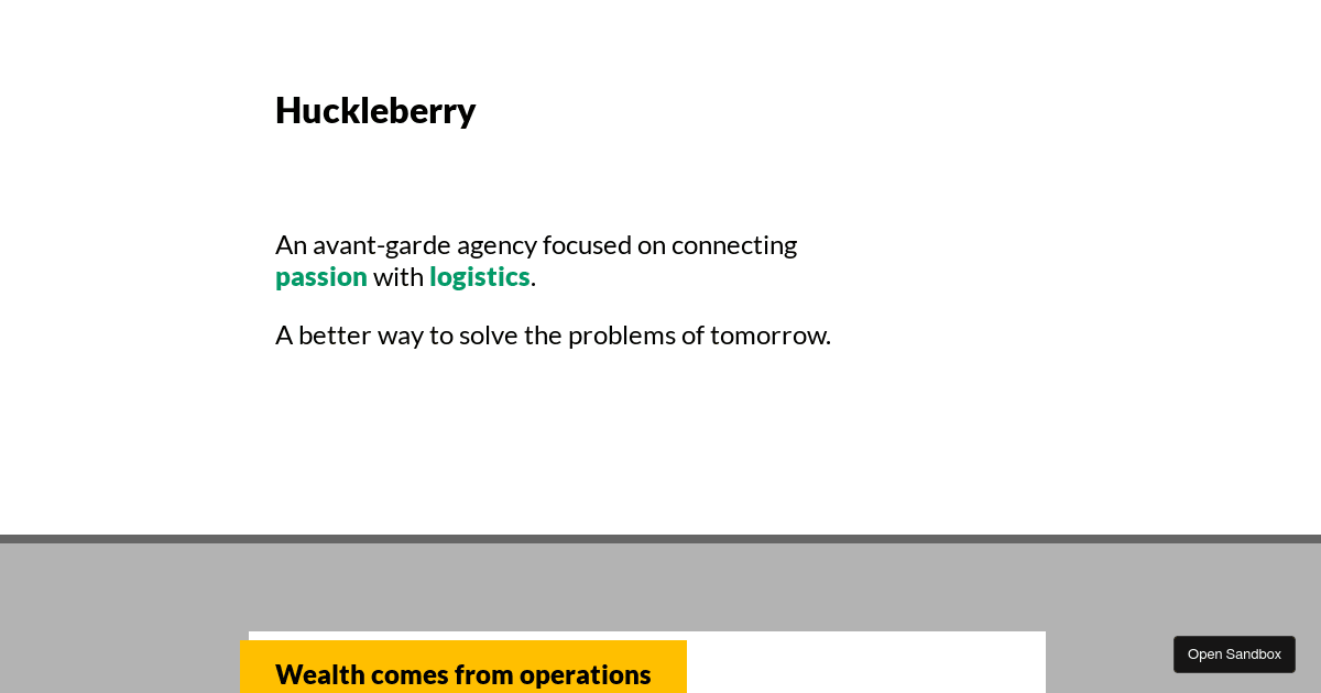 huckleberry - Codesandbox