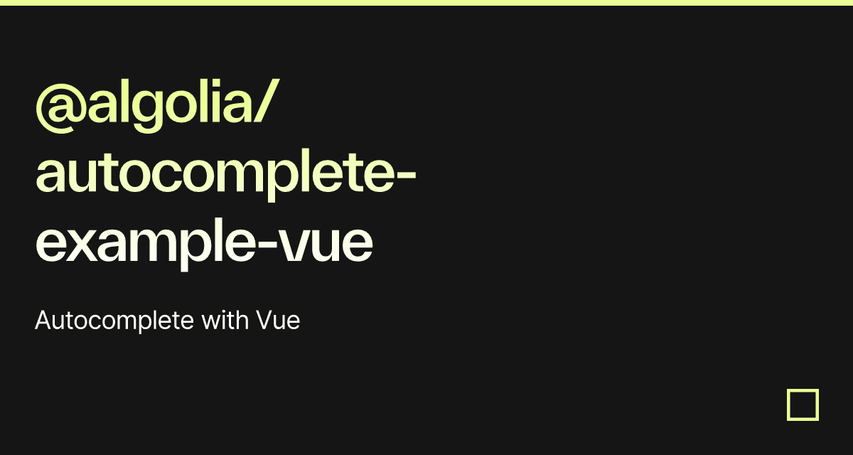 @algolia/autocomplete-example-vue - Codesandbox