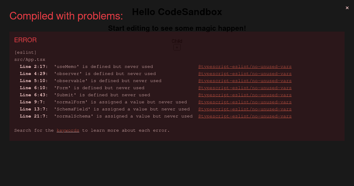formily-playground - Codesandbox