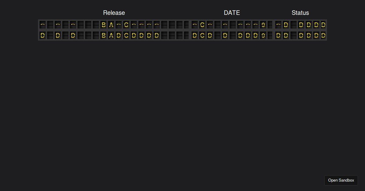 split-flap Departure Board - Codesandbox