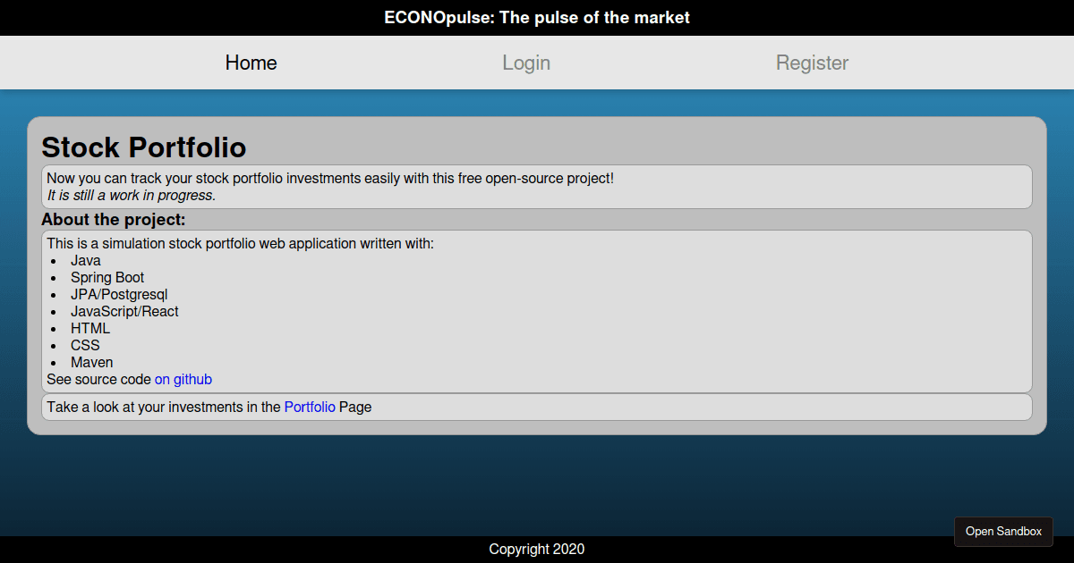 Stock-portfolio-app - Codesandbox