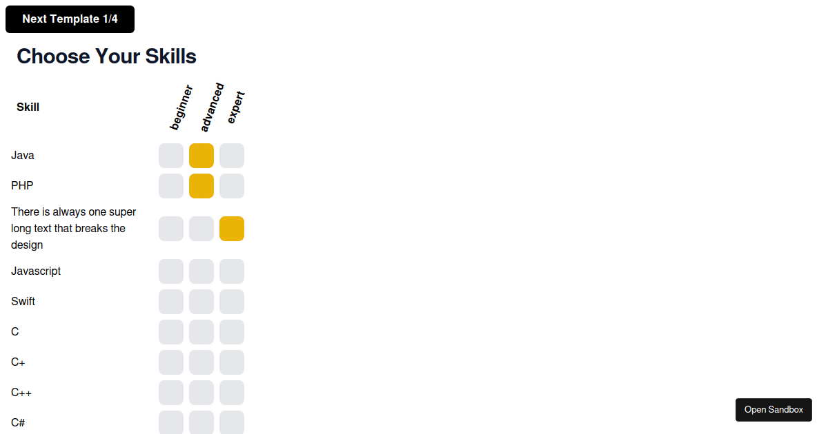 skill-selector - Codesandbox