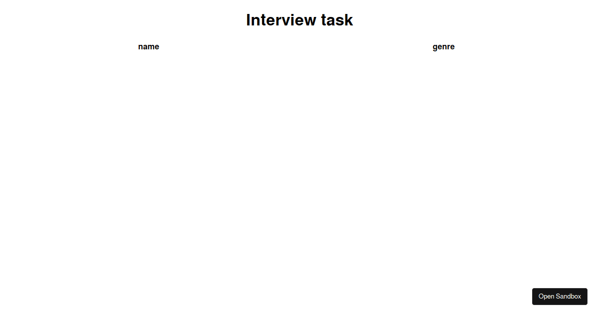 interview task - Codesandbox