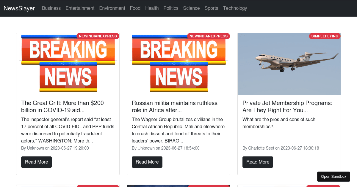 NewsApp - Codesandbox