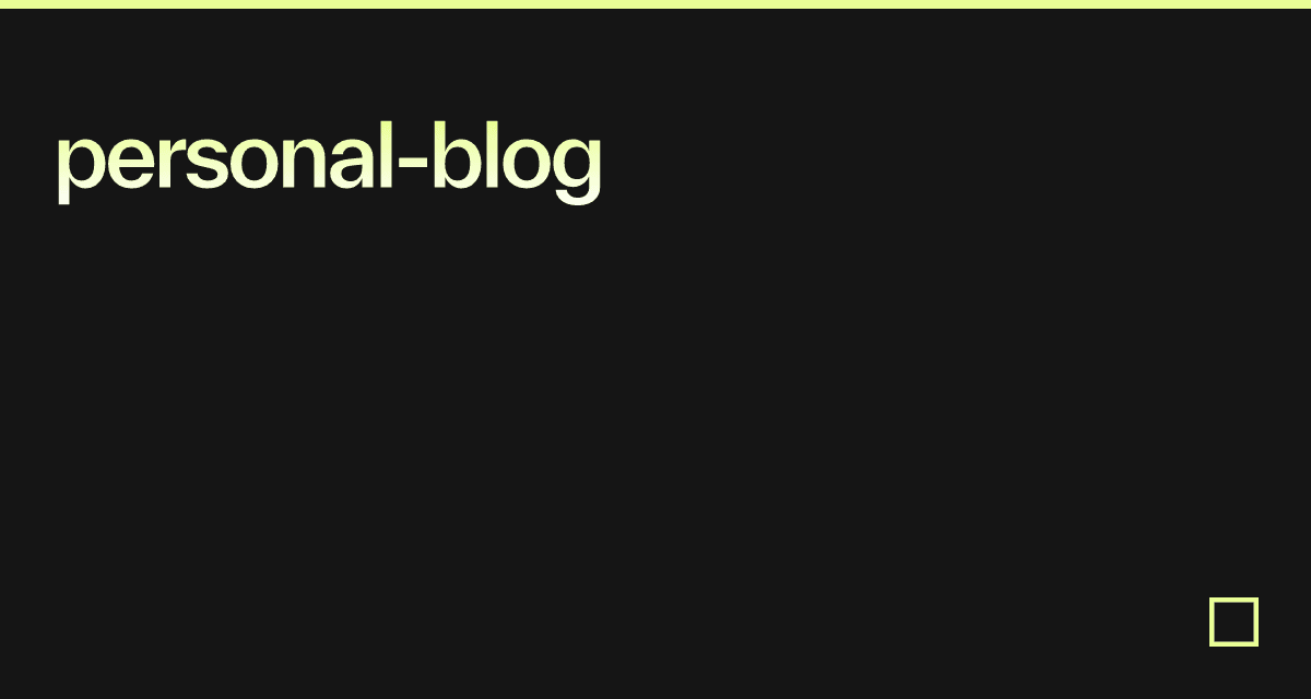personal-blog - Codesandbox