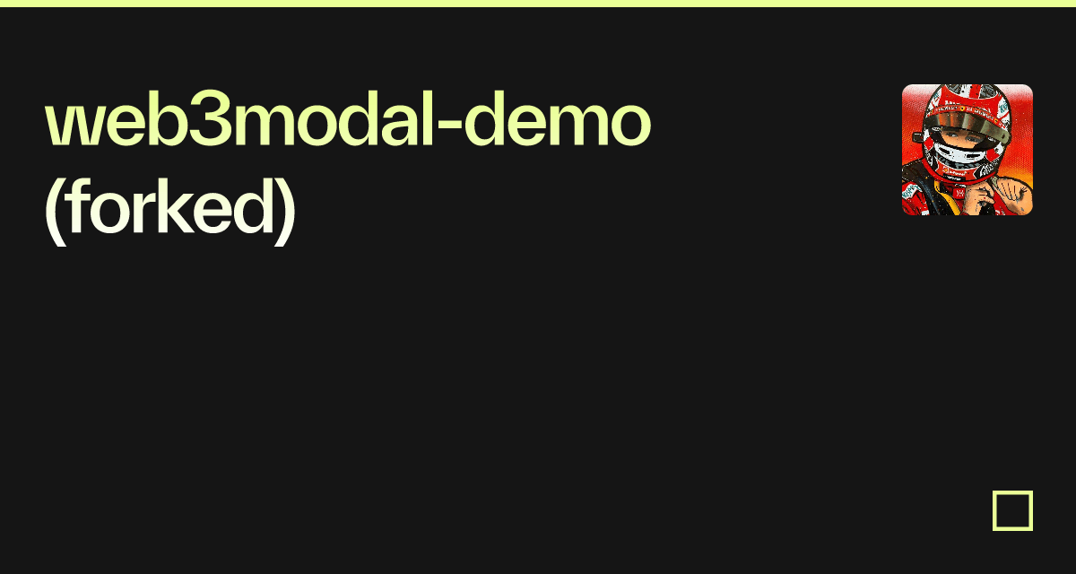 web3modal-demo (forked) - Codesandbox