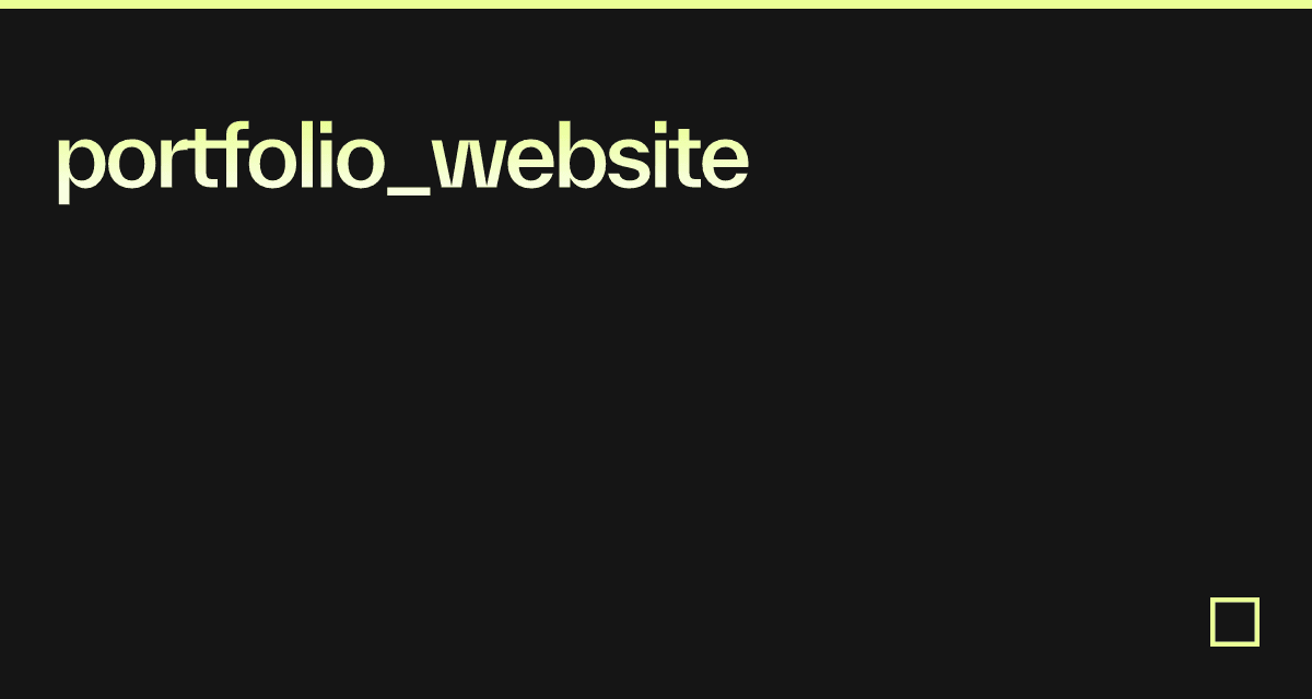 portfolio_website - Codesandbox