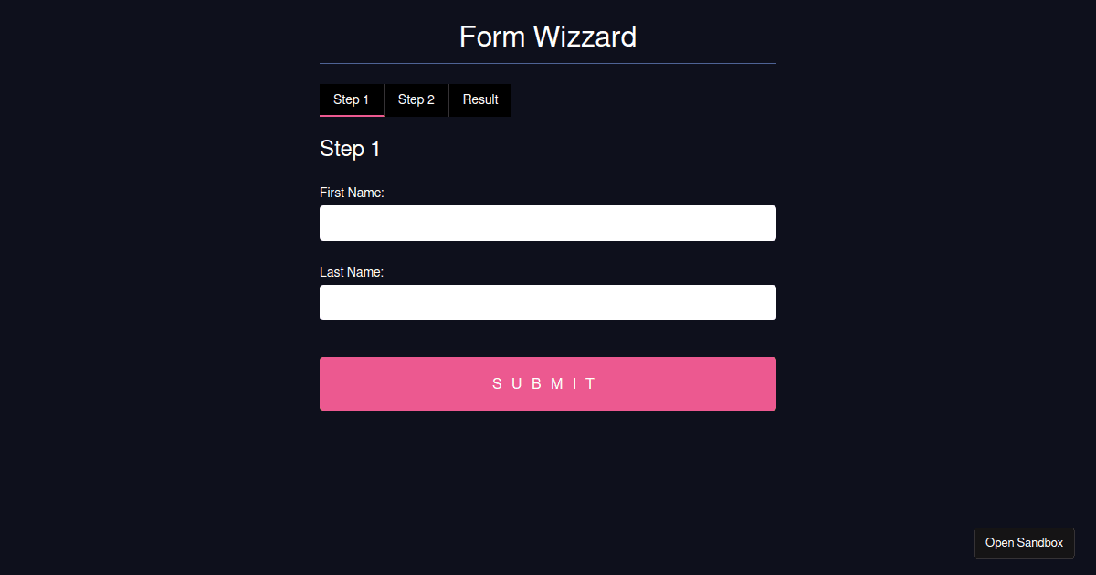 React Hook Form - Wizard Form - Tutorial Base - Codesandbox