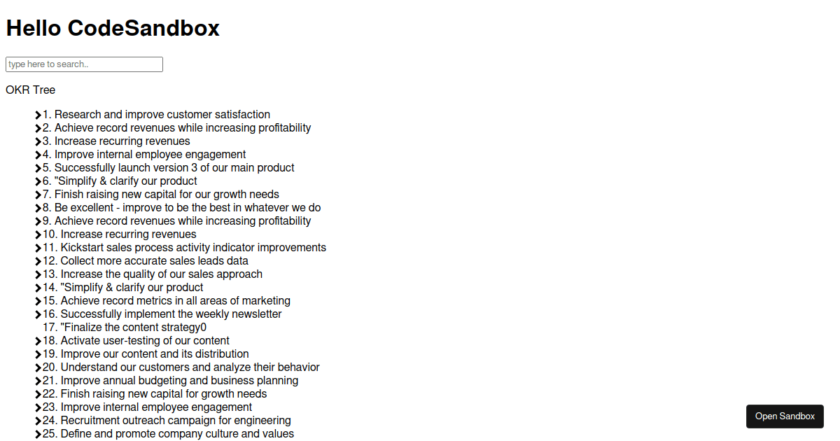 nested-list-with-search - Codesandbox