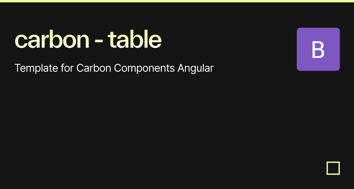 carbon - table - Codesandbox
