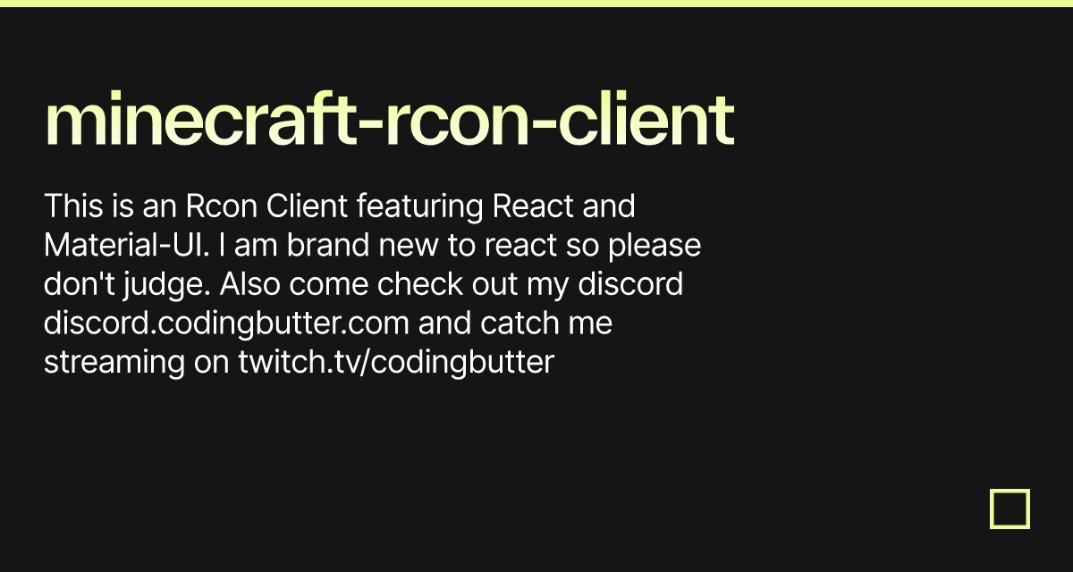 minecraft-rcon-client - Codesandbox