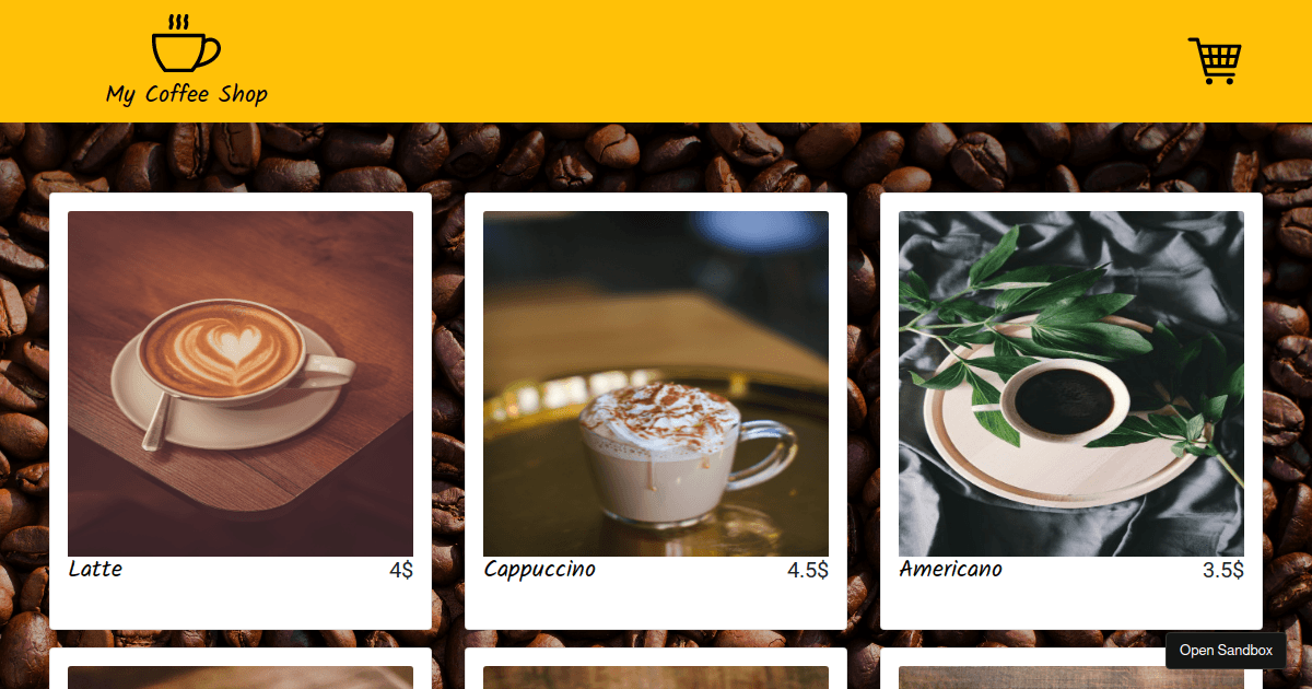 Coffee-Shop_withHooks - Codesandbox