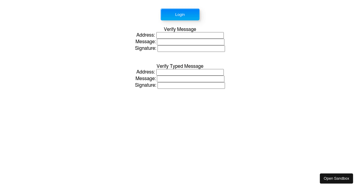 blocto evm signature verification (forked) - Codesandbox