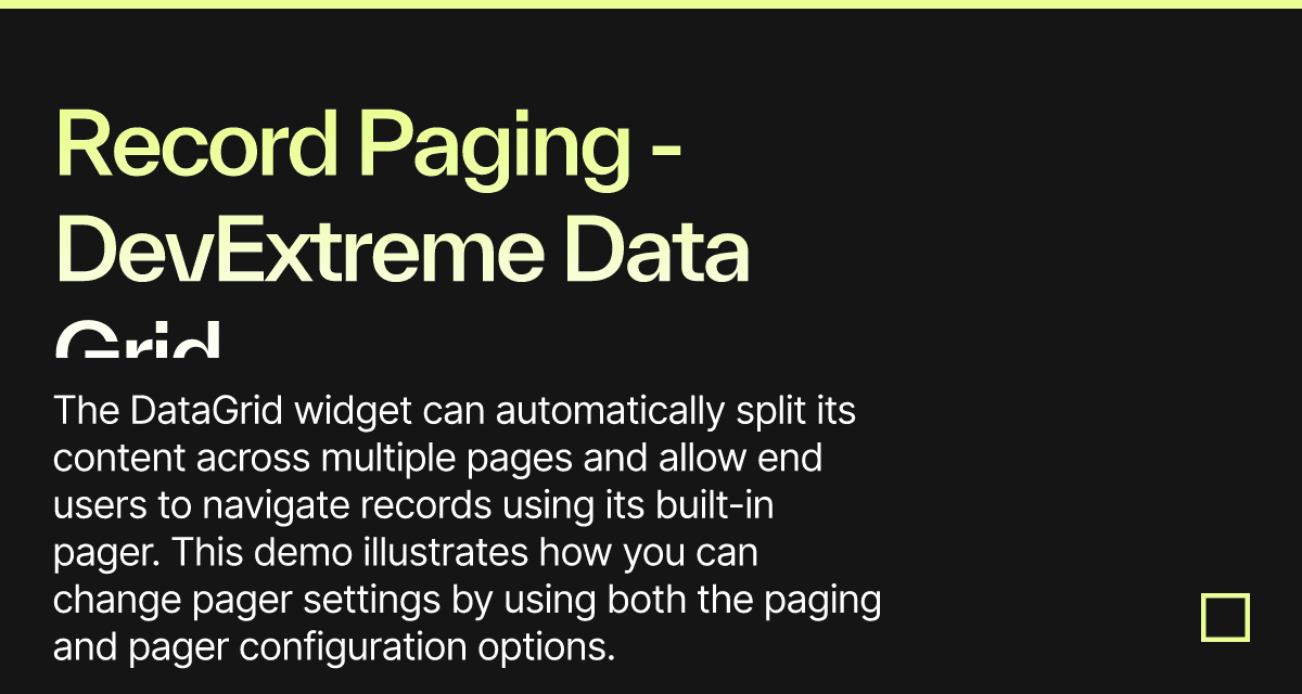 Record Paging - DevExtreme Data Grid - Codesandbox