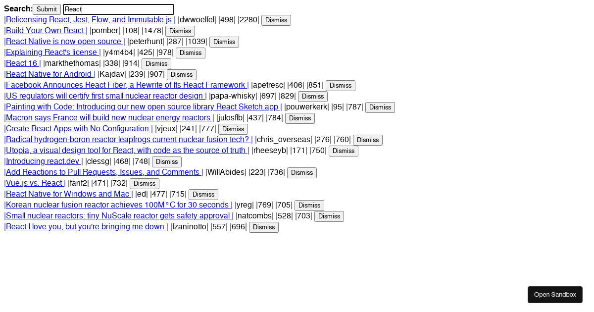 Fetching Data Codesandbox