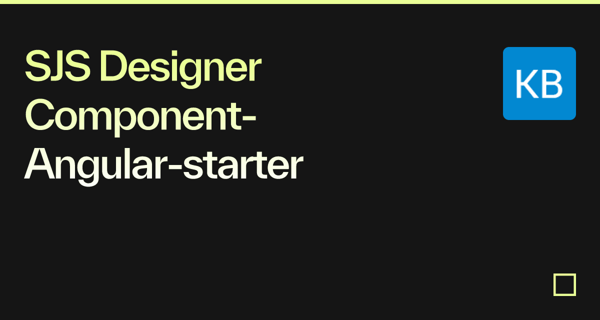 SJS Designer Component-Angular-starter - Codesandbox SJS Designer Component-Angular-starter - Codesandbox