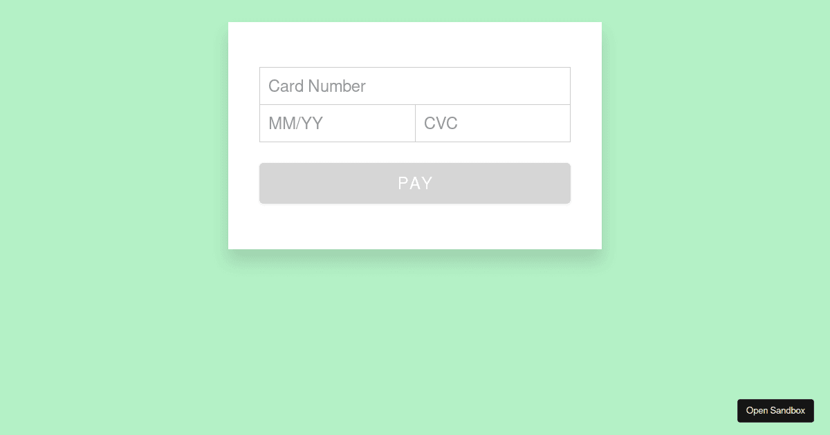 Credit Card Demo use-epic - Codesandbox