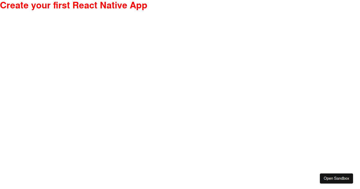 Create your first React Native App (forked) - Codesandbox