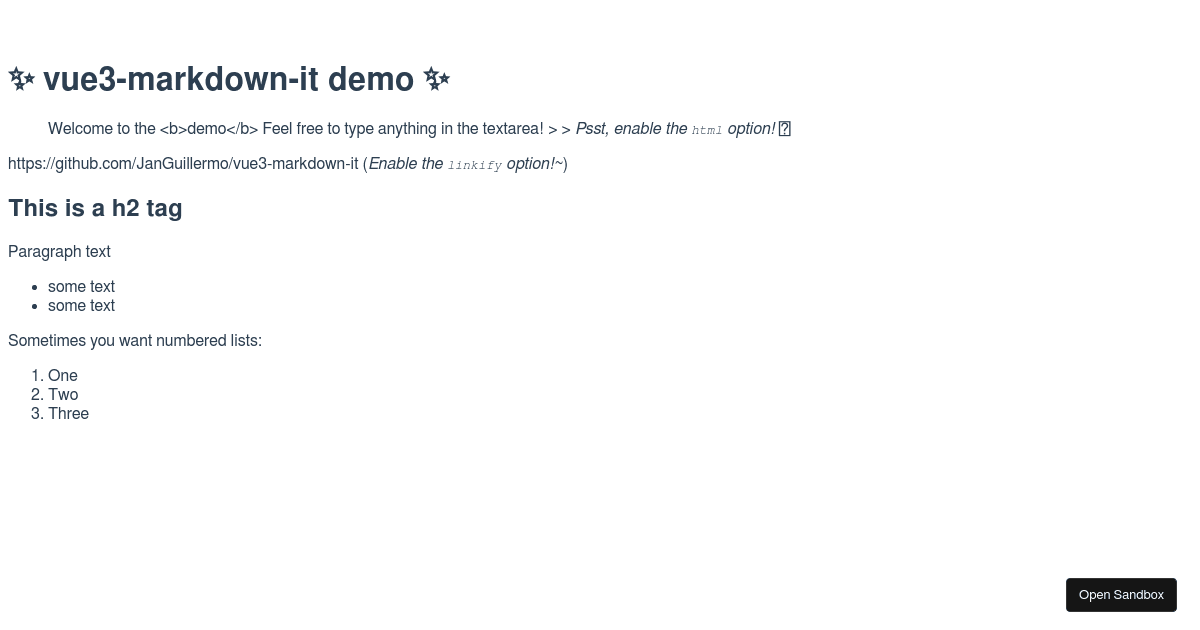 vue3-markdown-it-demo - Codesandbox