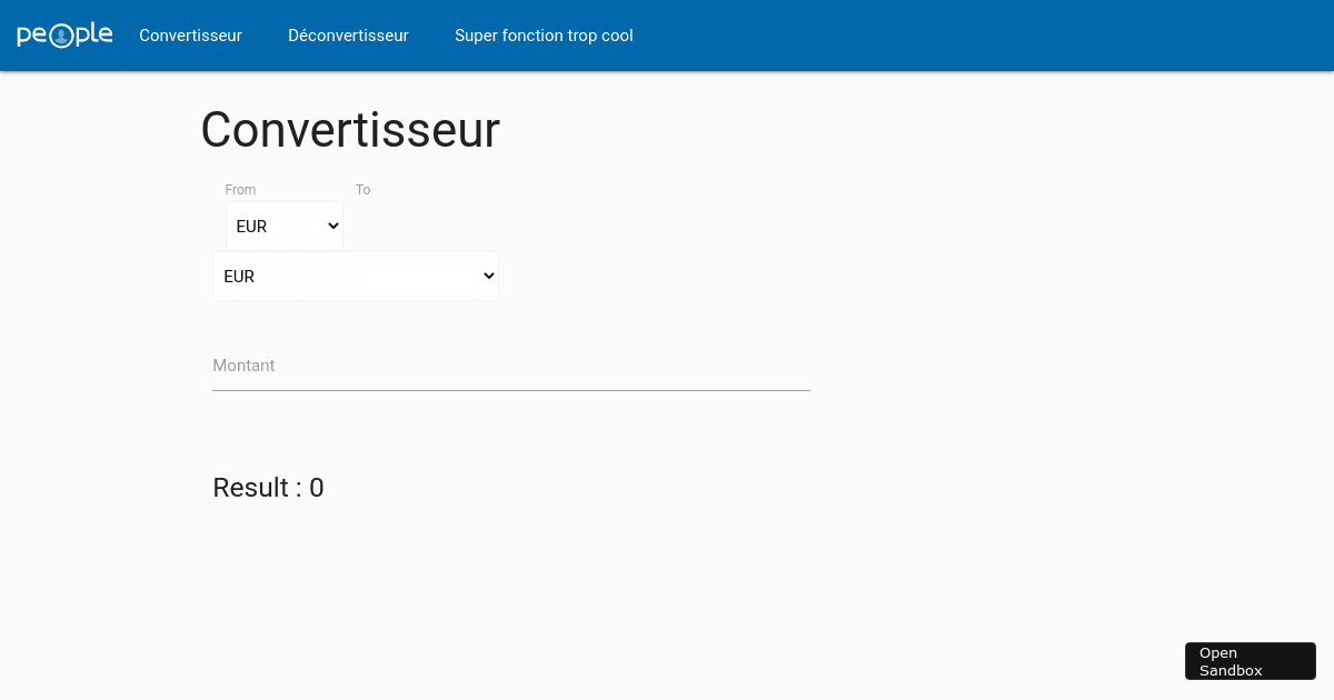 TP convertisseur (forked) - Codesandbox