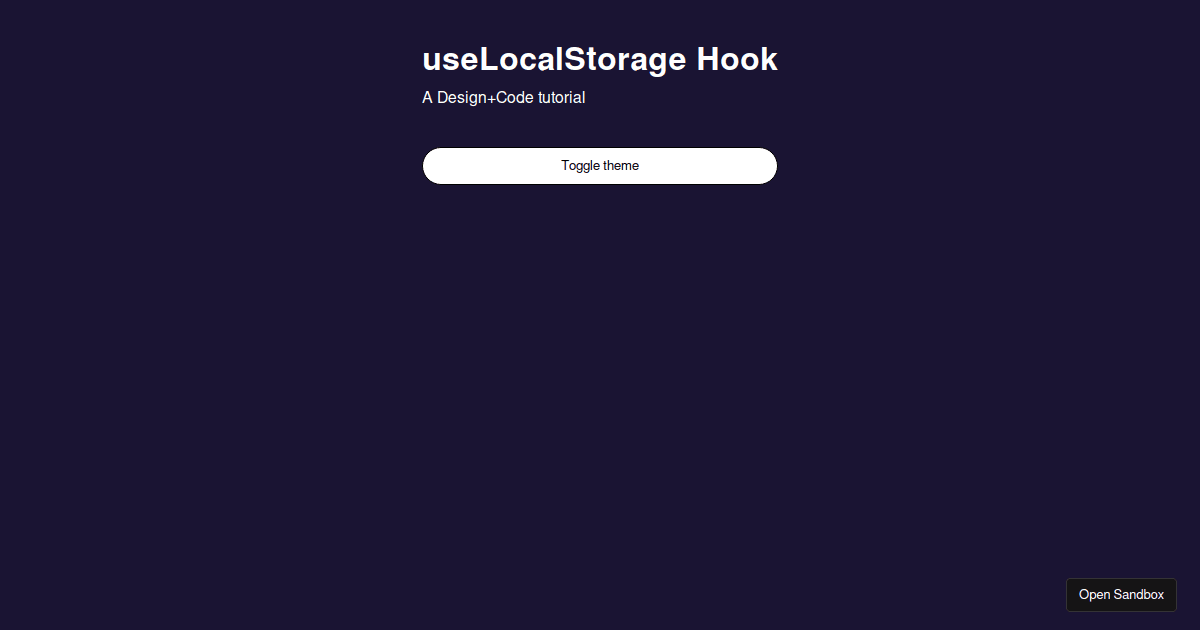 useLocalStorage Hook - Codesandbox
