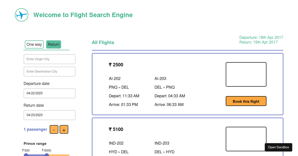 flight-search-engine - Codesandbox