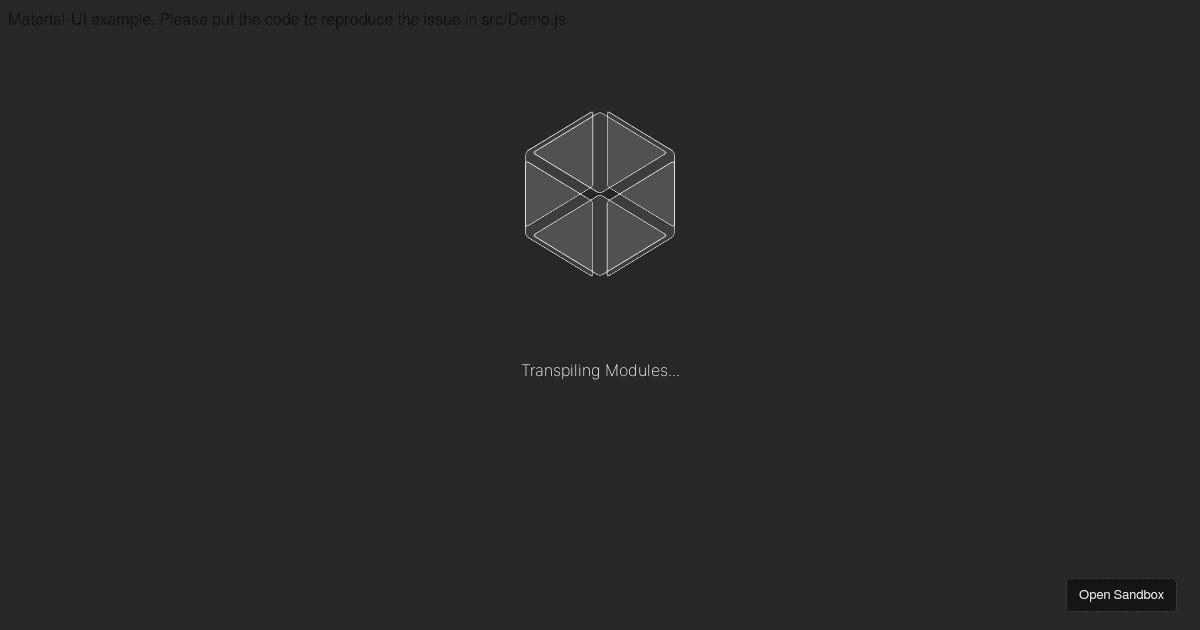 Material Ui Issue Codesandbox