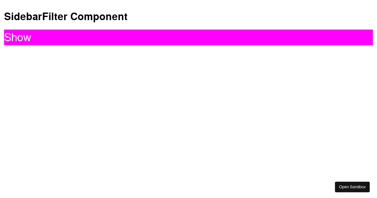 Sliding Sidebar React Component Codesandbox