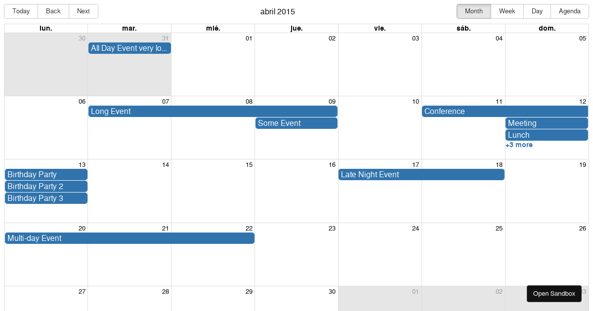 React-Big-Calendar Example (forked) - Codesandbox