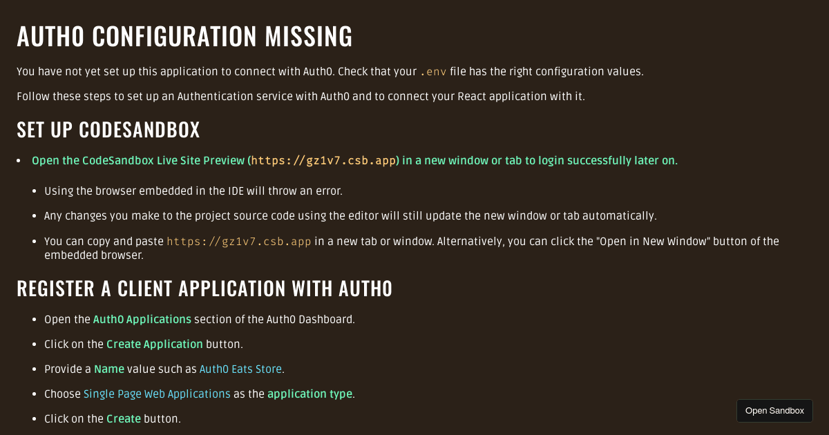 auth0-spa-react-store - Codesandbox