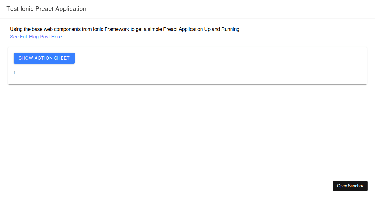 Ionic Preact App Sample - Codesandbox