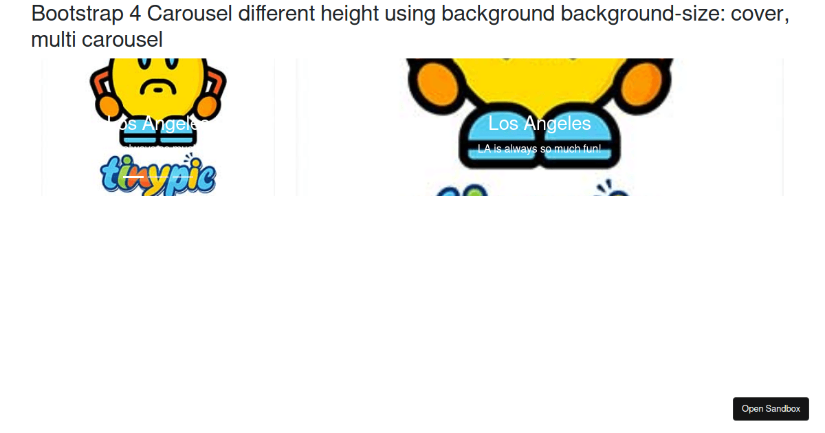 Bootstrap 4 Carousel Different Height Using Background Background Size Cover Multi Carousel