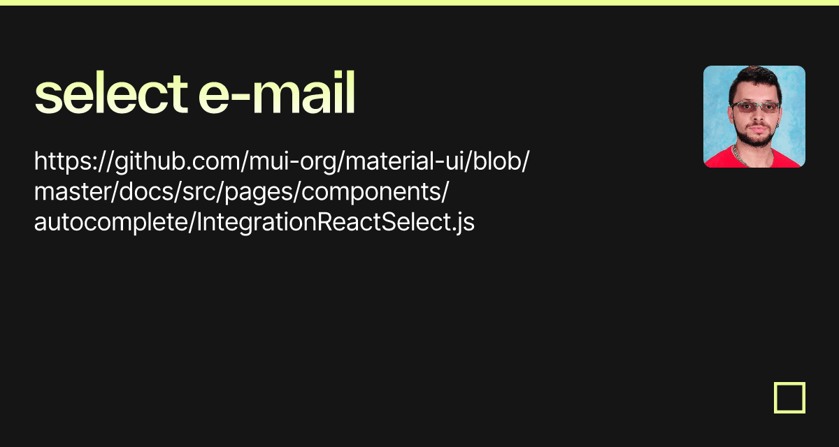 select e-mail - Codesandbox