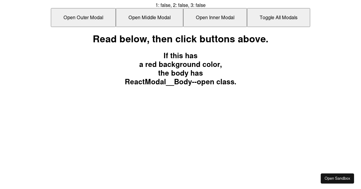 React Modal Unmount Bug (forked) - Codesandbox