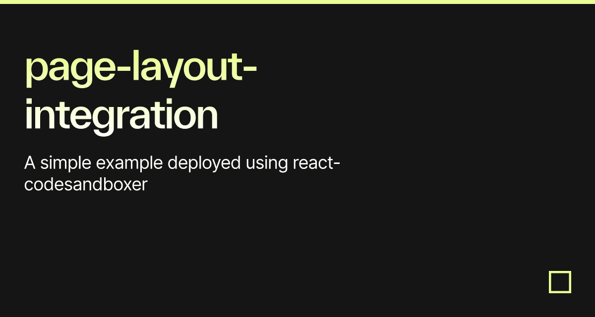 page-layout-integration - Codesandbox