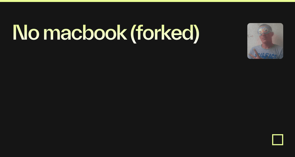 No Macbook Forked Codesandbox 